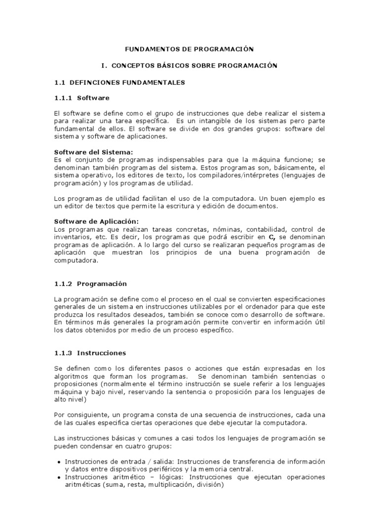 Conceptos Basicos Sobre Programacion | PDF | Lenguaje de programación | Programa de computadora