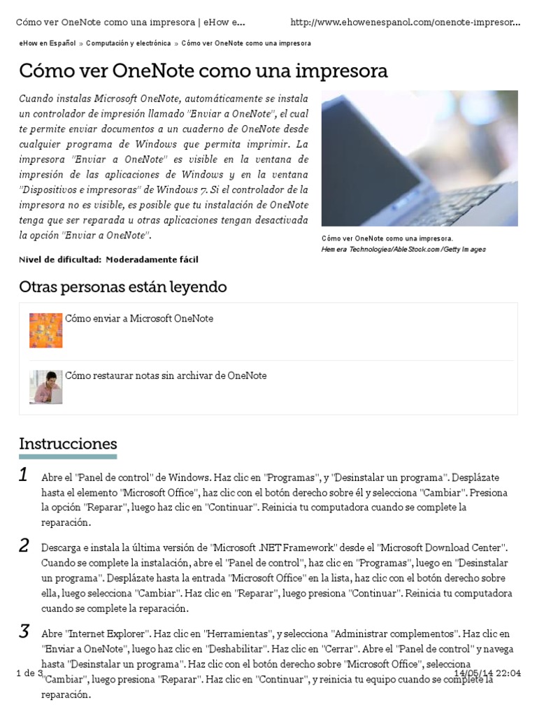 Cómo usar OneNote como impresora | PDF | Microsoft | Microsoft Windows