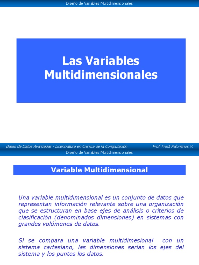 Diseño de Variables Multidimensionales | PDF | Bases de datos ...