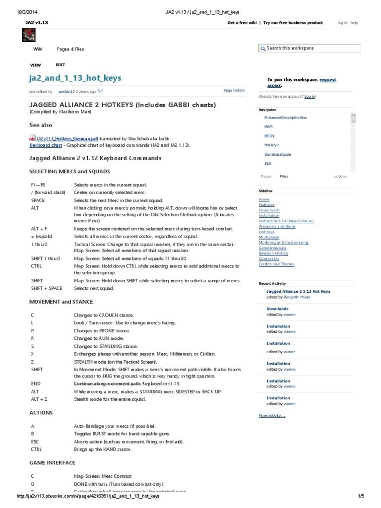 JA2 v1 Another Walkthrough | PDF | Keyboard Shortcut | Video Games