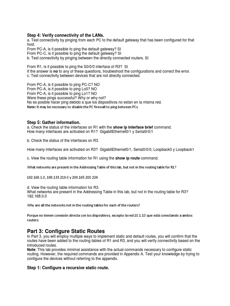 Lab 6 - 2 - 2 - 5 | PDF | Ip Address | Router (Computing)
