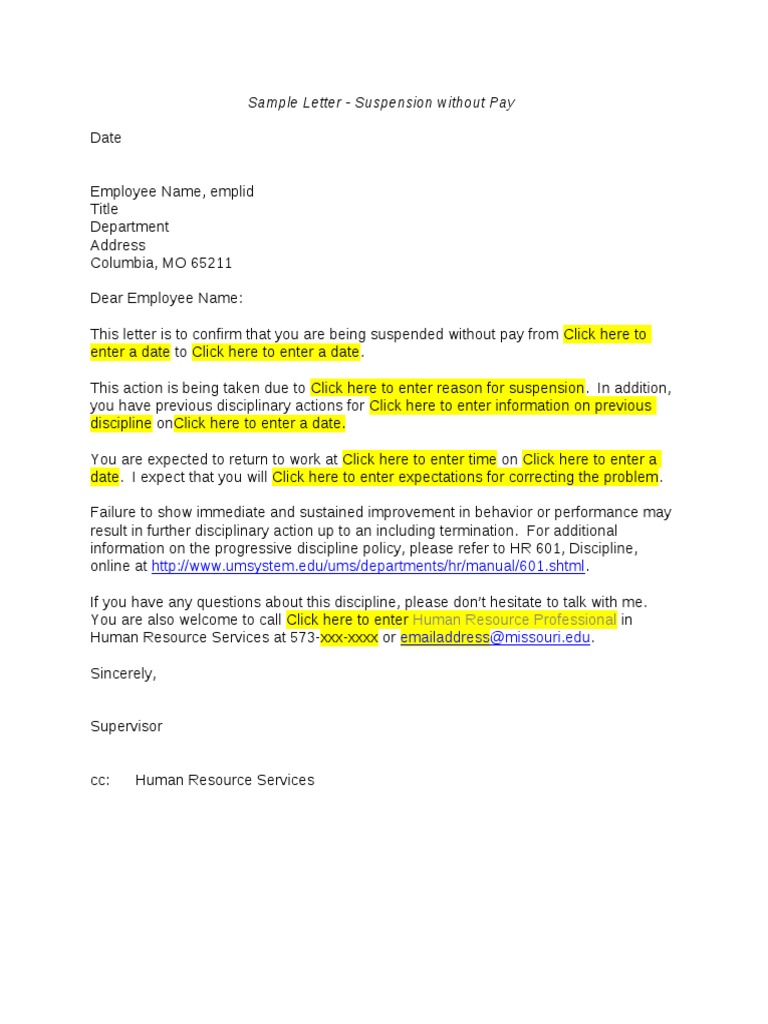 Discipline Letter Suspension | PDF