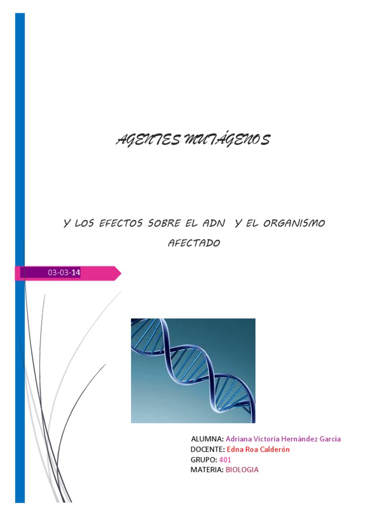 Agentes Mutágenos | PDF | Mutageno | Mutación