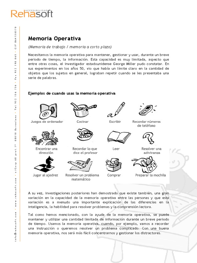 Entrenamiento Memoria Operativa Infantil | PDF | Memoria | Neuropsicología
