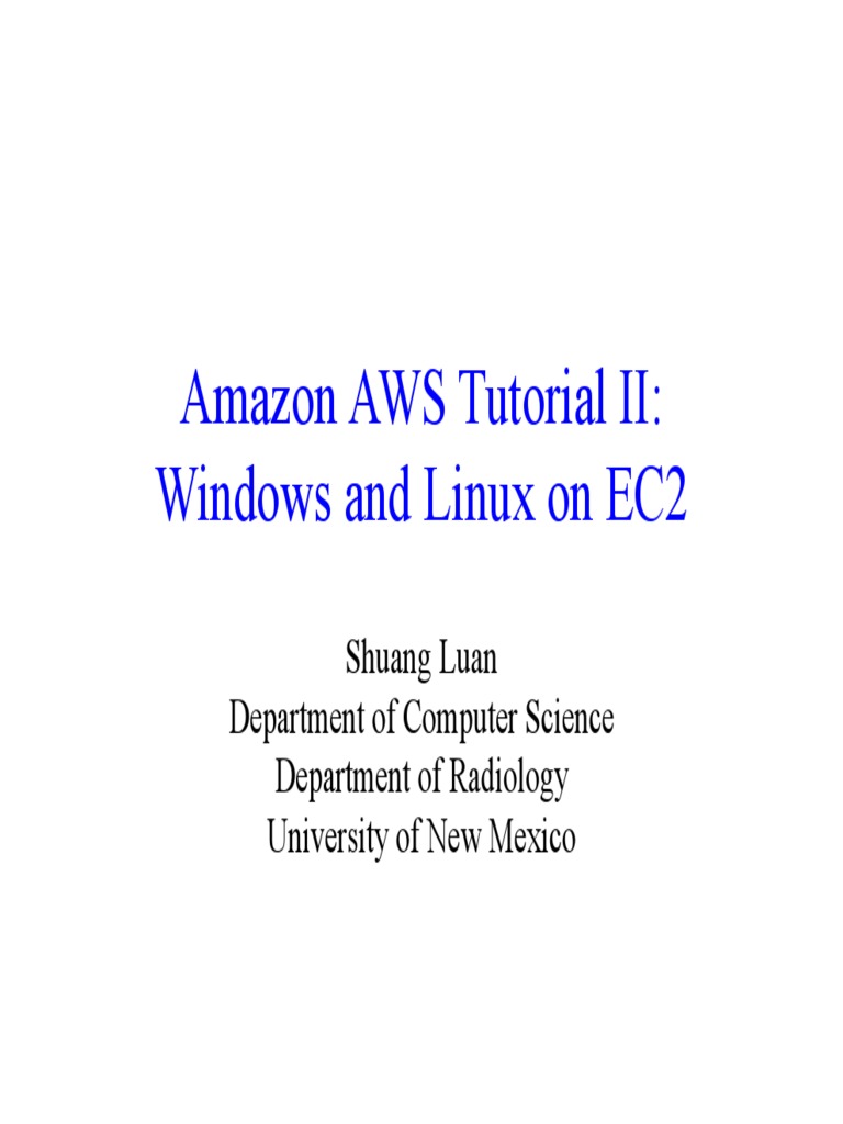 Amazon AWS Tutorial II: Windows and Linux On EC2 | PDF | Secure Shell ...
