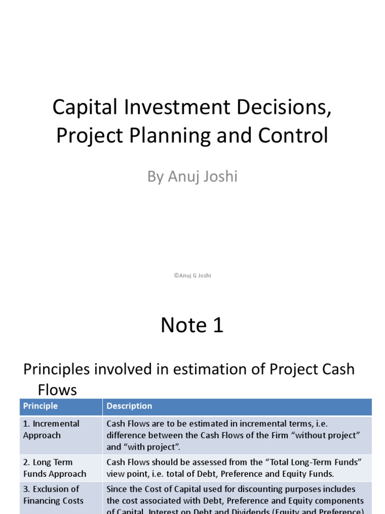 Capital Investment Decision, Project Planning and Control | PDF | Net ...