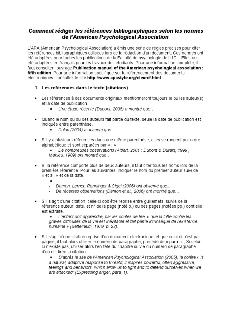 Normes APA FOPA Chapitre | PDF | l'Internet | Psychologie