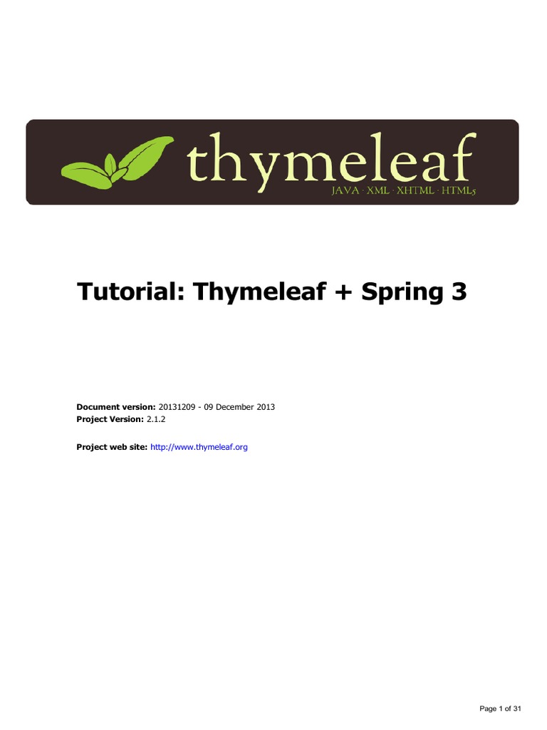 Thymeleaf Spring3 | PDF | Java Server Pages | Html Element