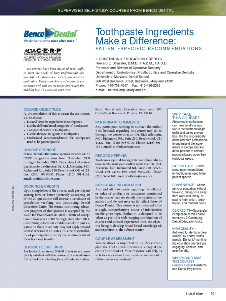 Toothpaste Ingredients | Tooth Enamel | Sodium Bicarbonate