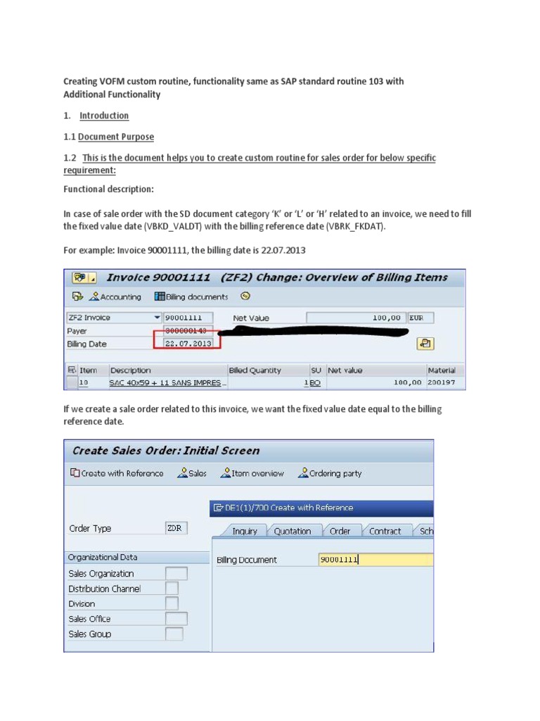 Creating VOFM Custom Routine | PDF | Invoice | Subroutine