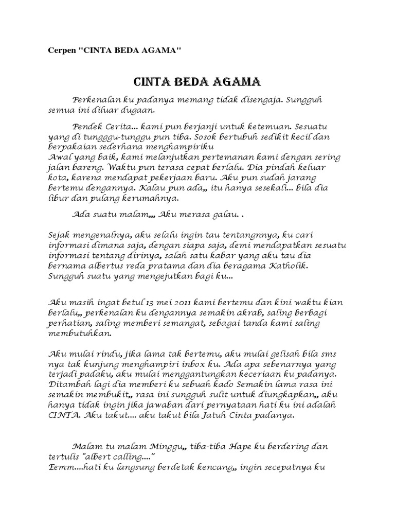 Contoh Cerpen Bertema Religi 2 | PDF | Agama & Spiritualitas | Puisi