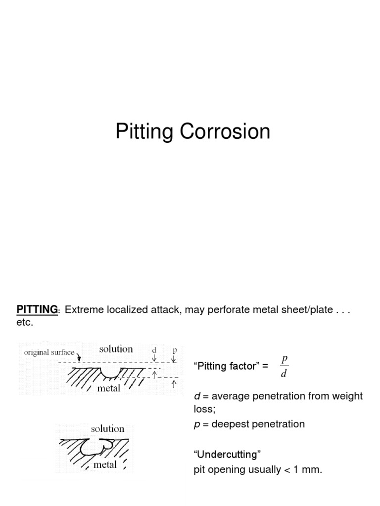 Understanding Pitting Factor in Corrosion | PDF | Chromium | Corrosion