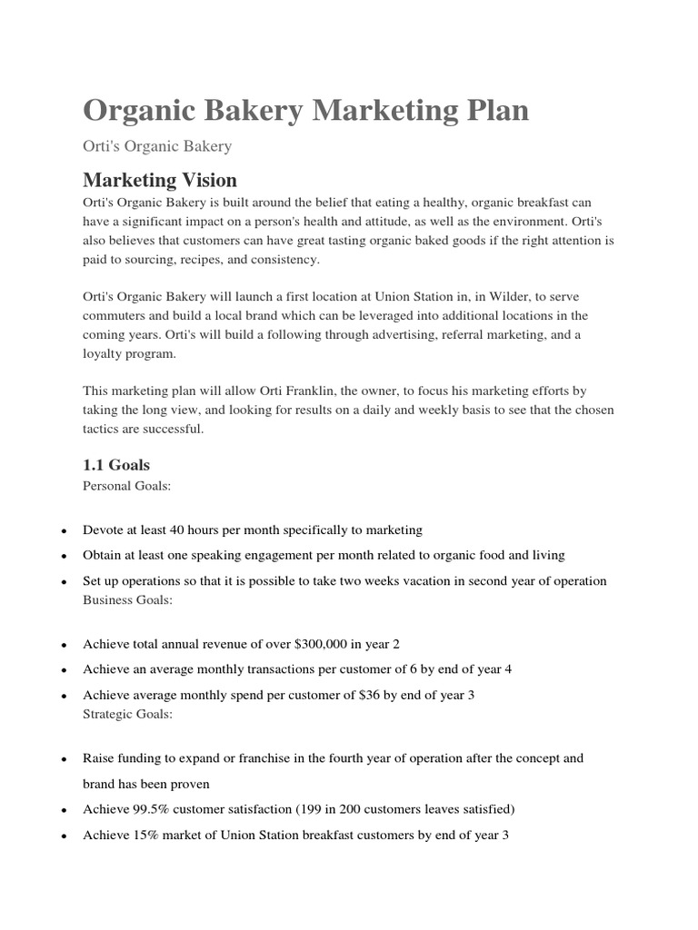 Organic Bakery Marketing Plan. | Marketing | Point Of Sale Organic Bakery Marketing Plan. | Marketing | Point Of Sale