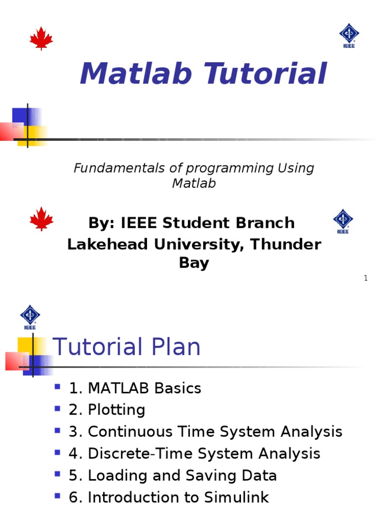 Matlab Tutorial Pdf Matlab Discrete Time And Continuous Time