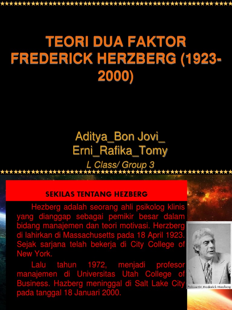Teori Dua Faktor Frederick Herzberg 1923 2000 | PDF