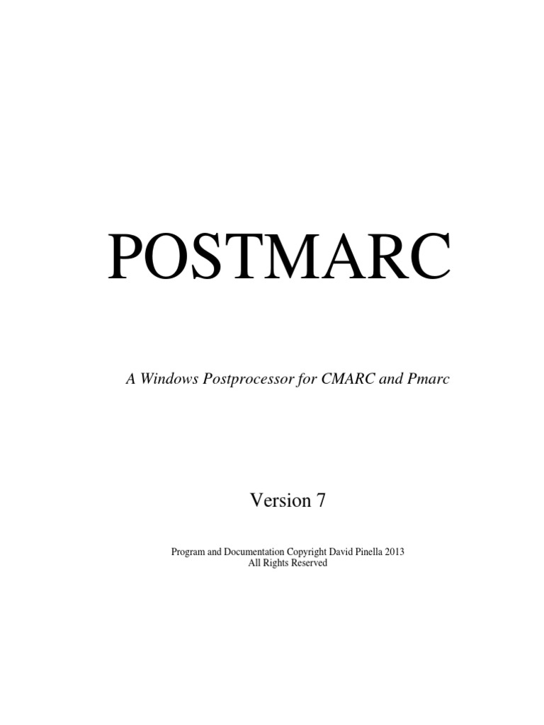 Postmarc: A Windows Postprocessor For CMARC and Pmarc | PDF | Boundary ...