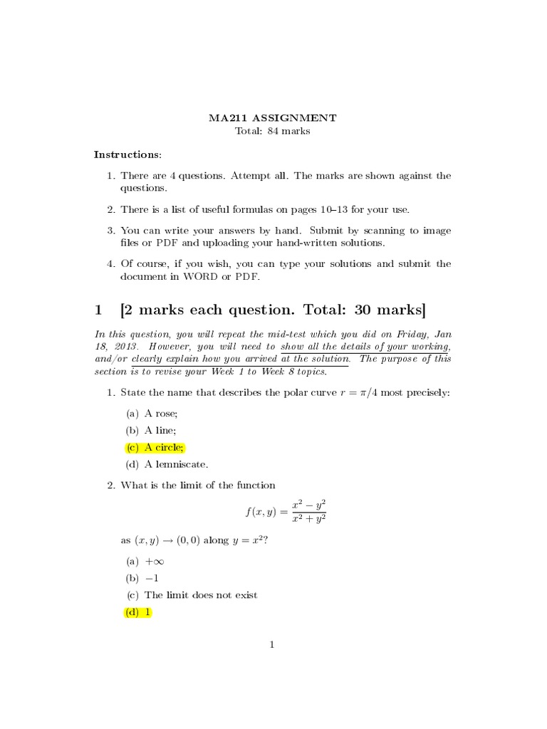 Advanced Calculus Test Questions | PDF | Euclidean Vector ...