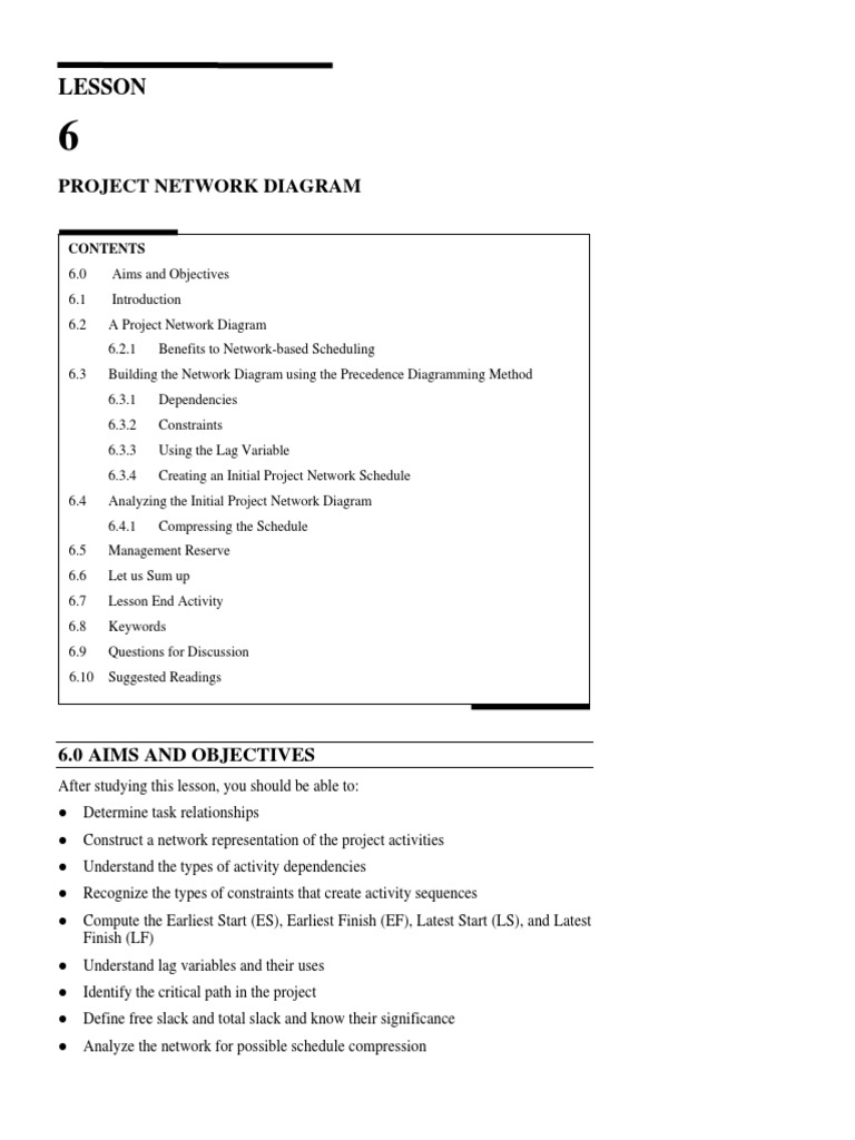 Project Network Diagram | PDF | Scheduling (Production Processes ...