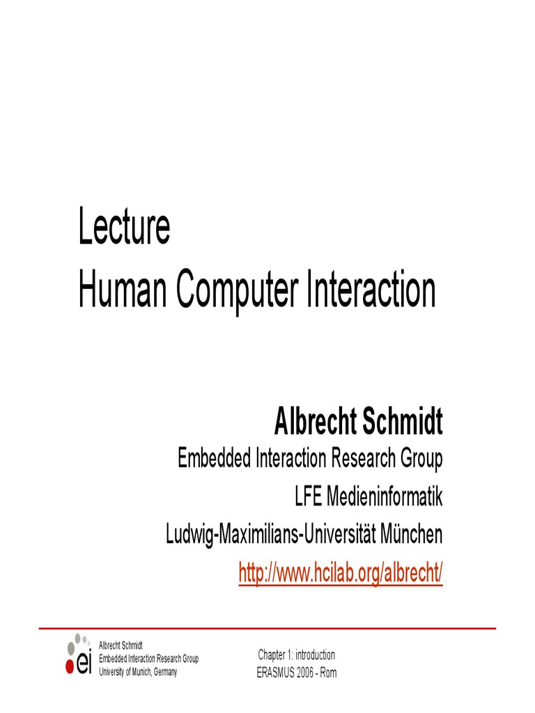 Lecture HCI | PDF | Usability | Human–Computer Interaction