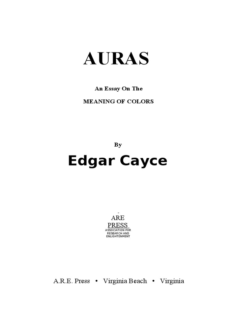Edgar Cayce Auras An Essay On The Meaning of Colors PDF | PDF | Poetry ...