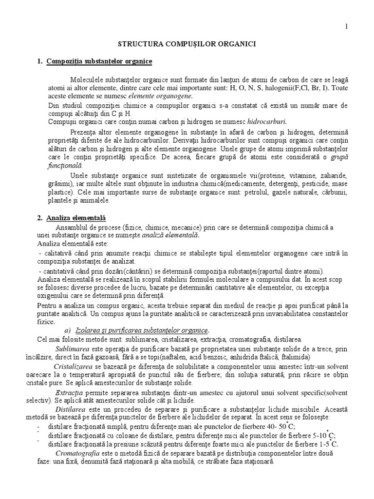 Structura Compusilor Organici | PDF