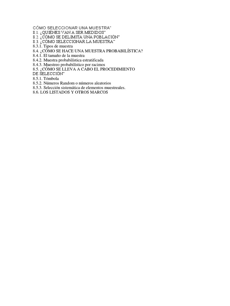 Cómo Seleccionar Una Muestra | PDF