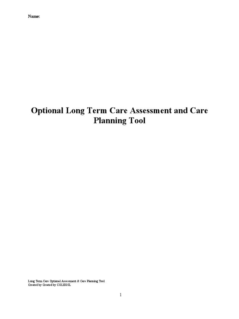 AFH Assessment Form | PDF | Memory | Urinary Incontinence
