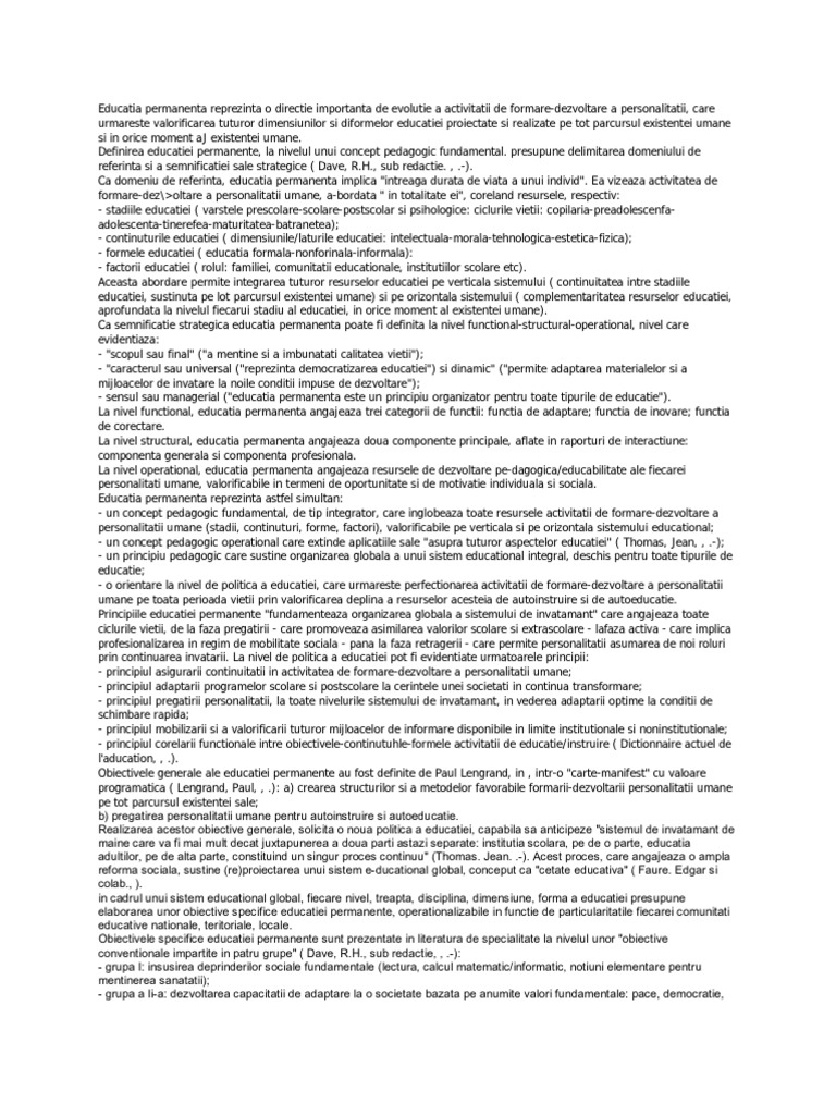 Educatia Permanenta | PDF