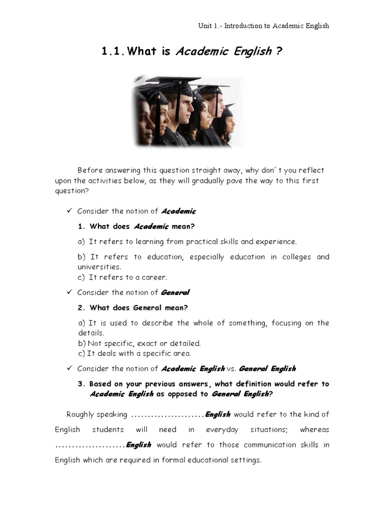 Introduction to Academic English | PDF | Sign Language | English Language