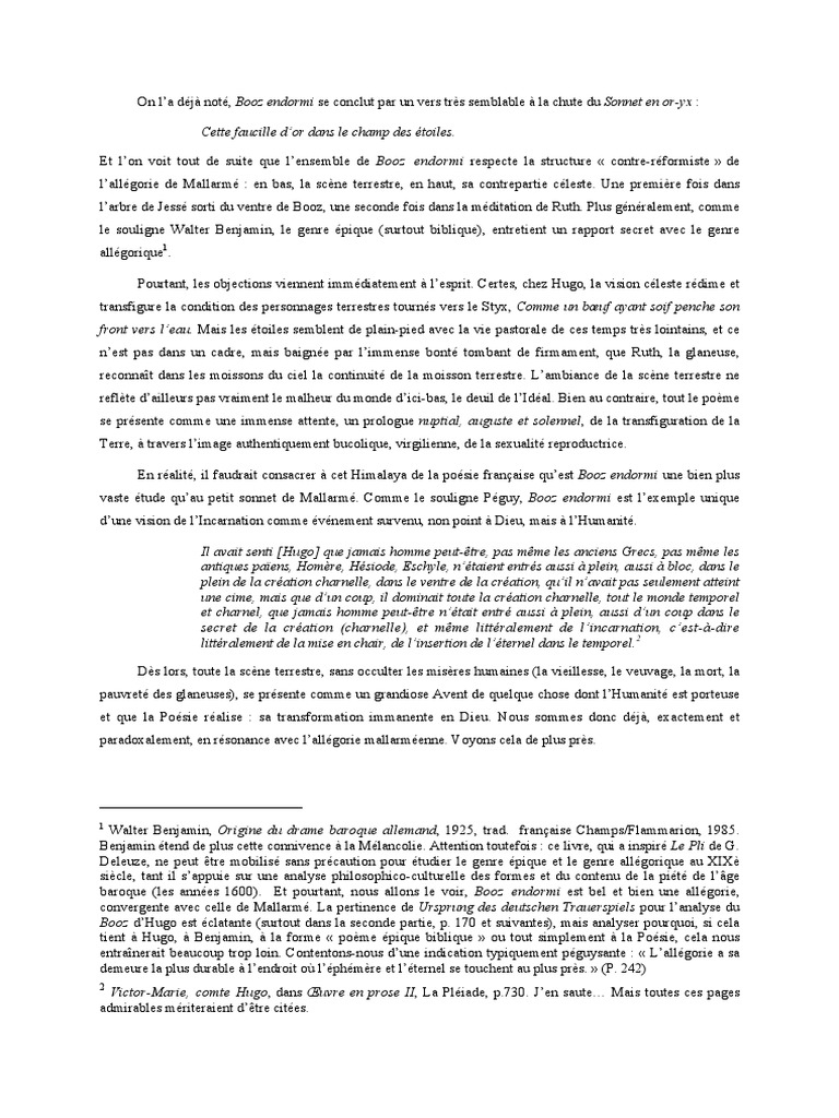 Analyse de "Booz endormi" de Hugo | PDF | Victor Hugo | Poésie