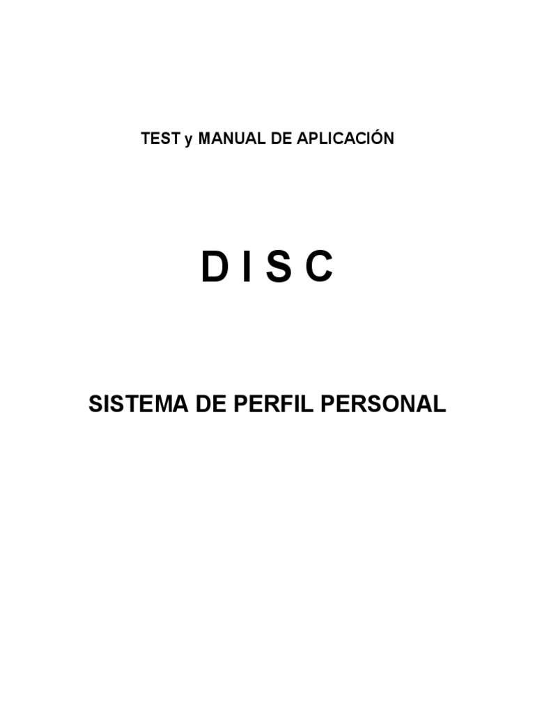 Manual Disc | PDF | Comportamiento | Pensamiento crítico