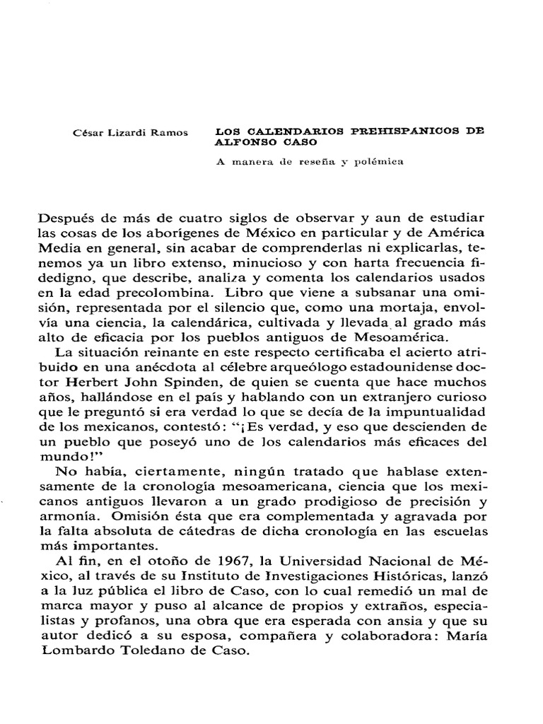 112los Calendarios de Alfonso Caso | PDF | Calendario | azteca