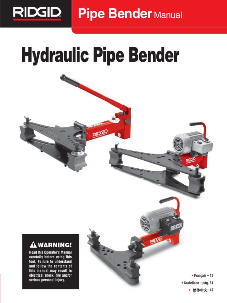 Hydraulic Bender Manual | PDF | Pipe (Fluid Conveyance) | Safety