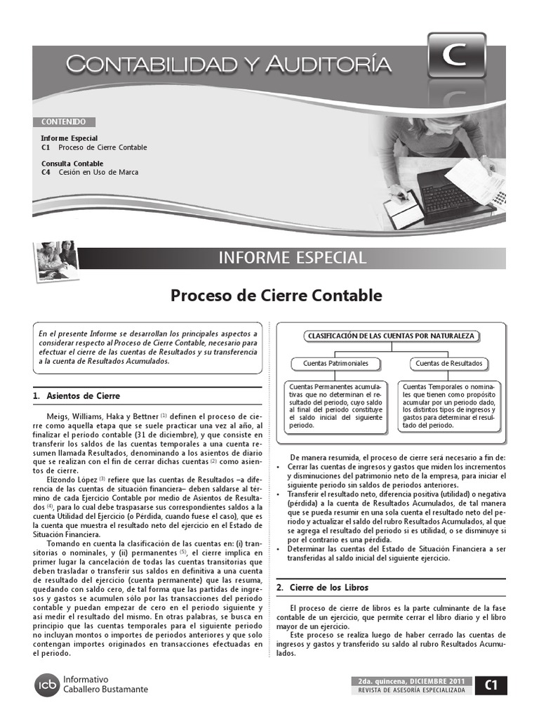 Proceso de Cierre Contable_I | Contabilidad | Contabilidad financiera