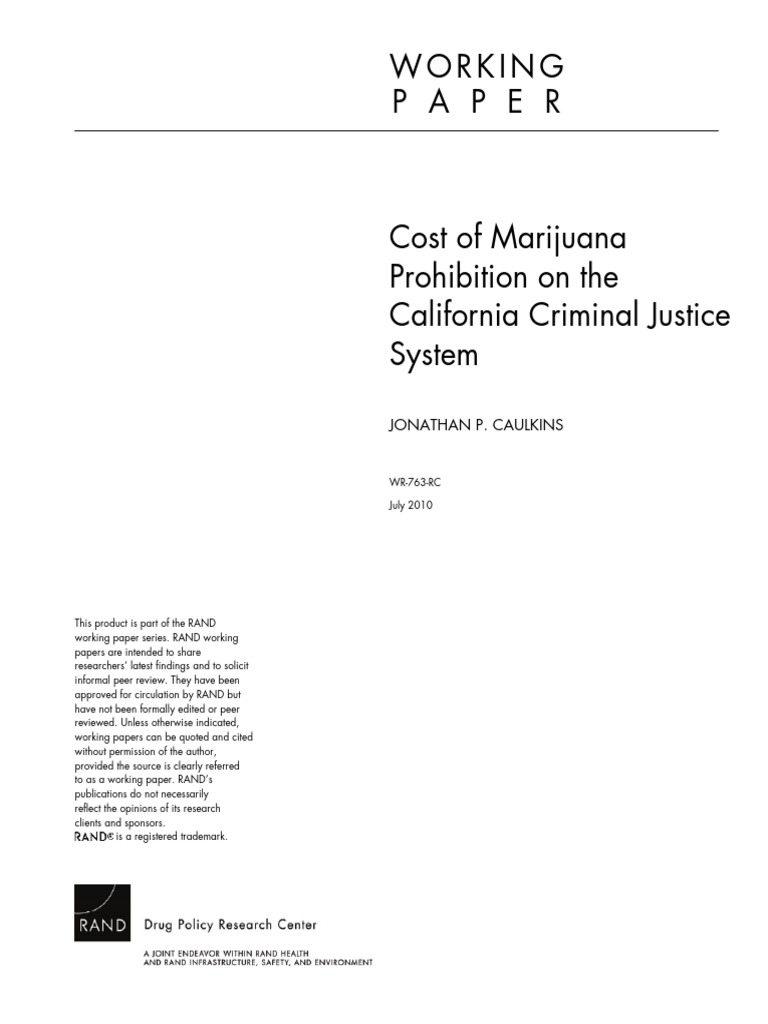 Caulkins - Marijuana | PDF | Probation | Prison