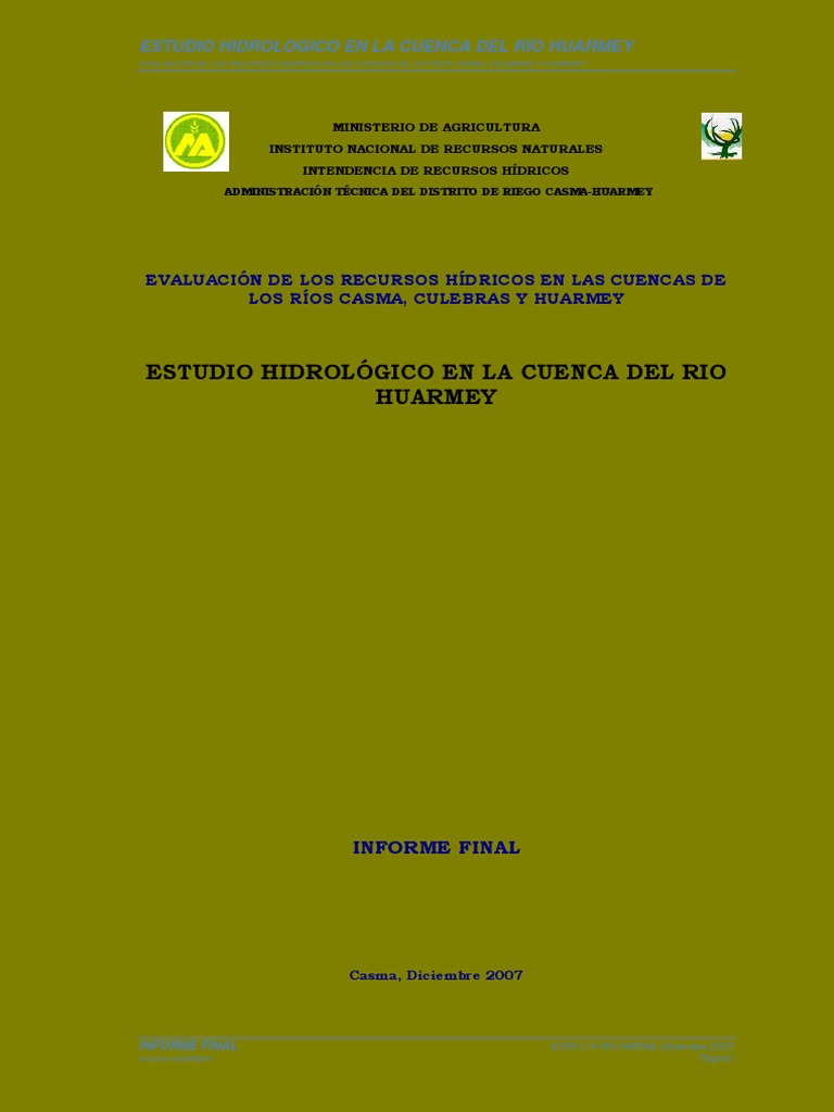 Informe HUARMEY | PDF | Cuenca de drenaje | Hidrología