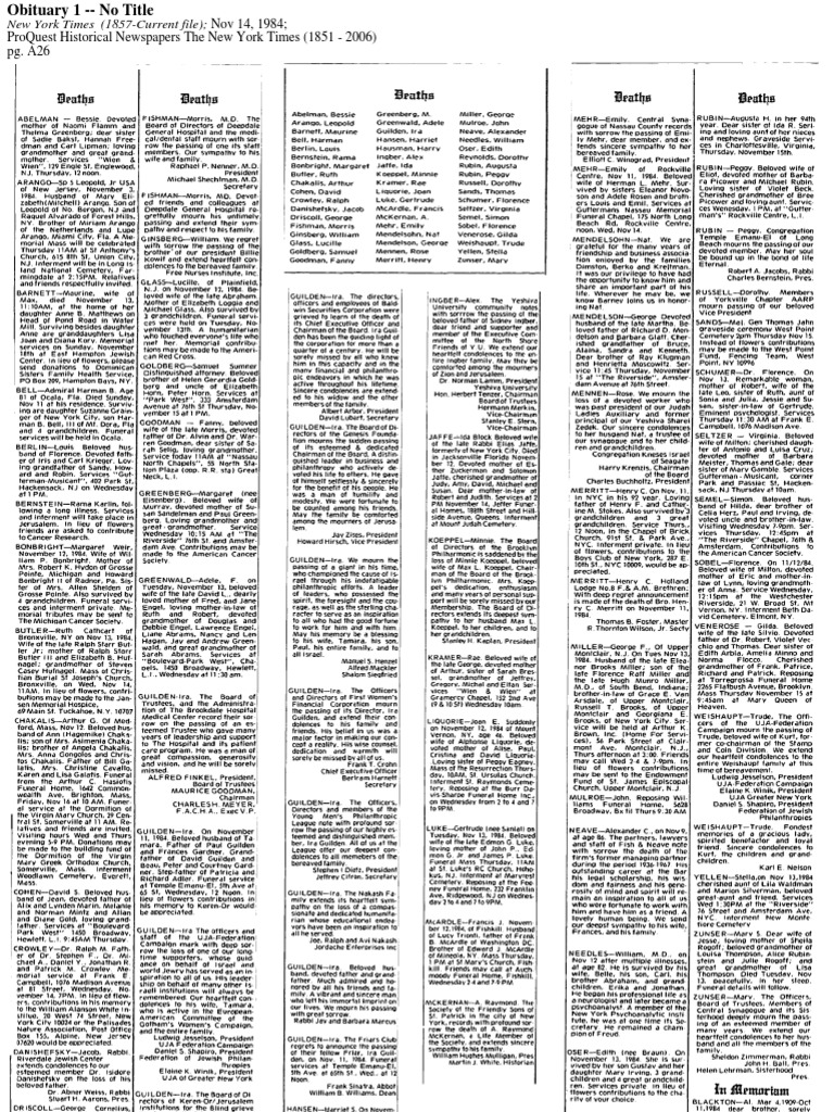 Jeffry Picower - Peggy Rubin Obituary (Barbara Picower's Mother) | PDF ...