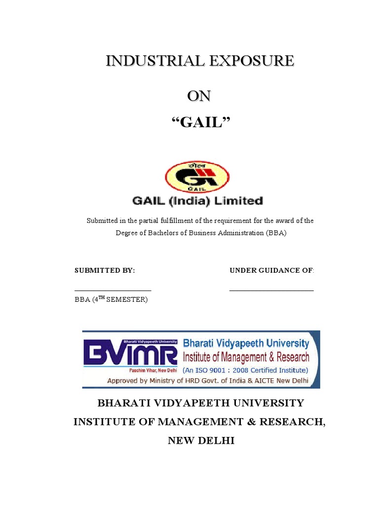 GAIL: Industrial Exposure Report BBA | PDF | Business