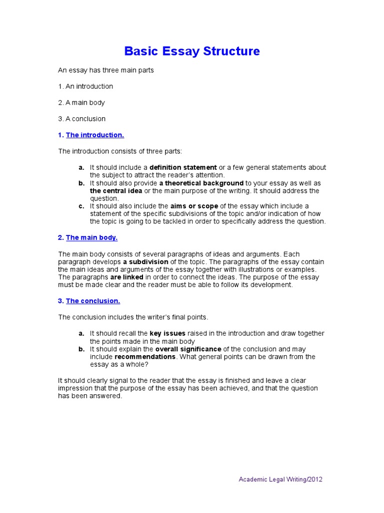 Basic Essay Structure | PDF