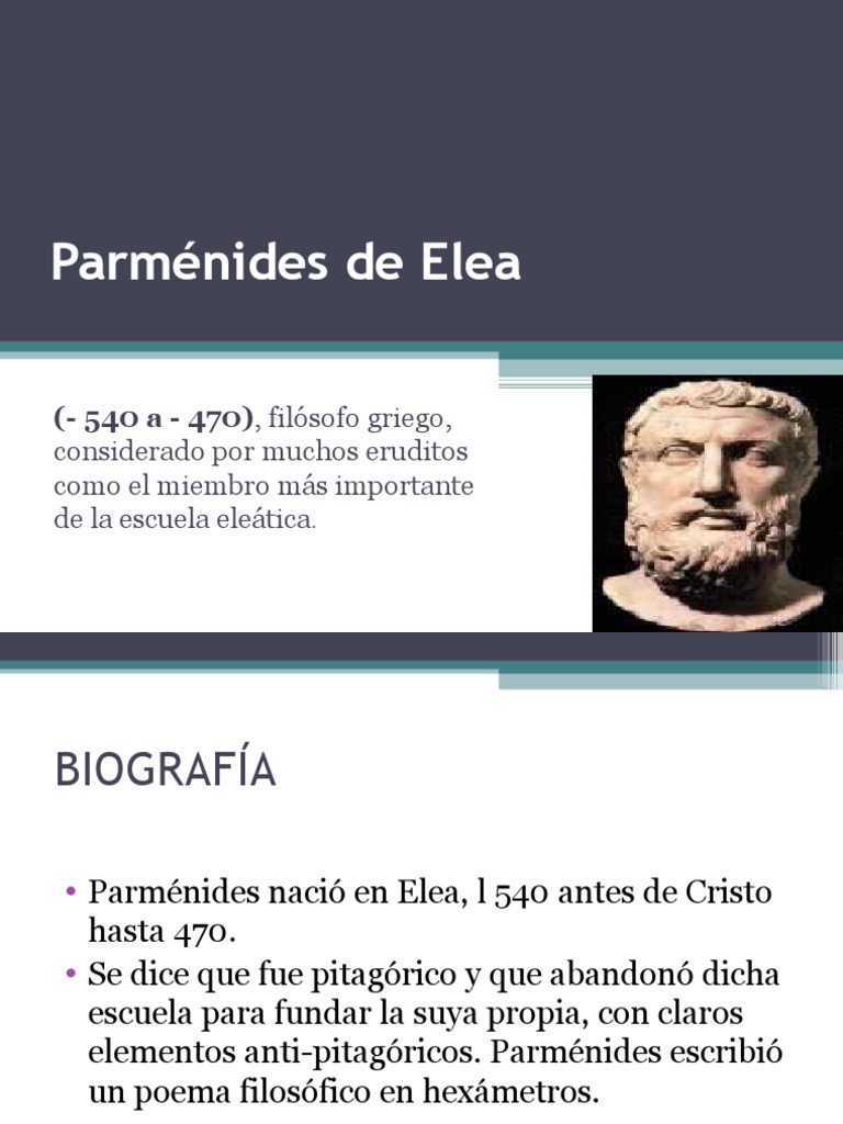 Biografía de Parménides de Elea | PDF