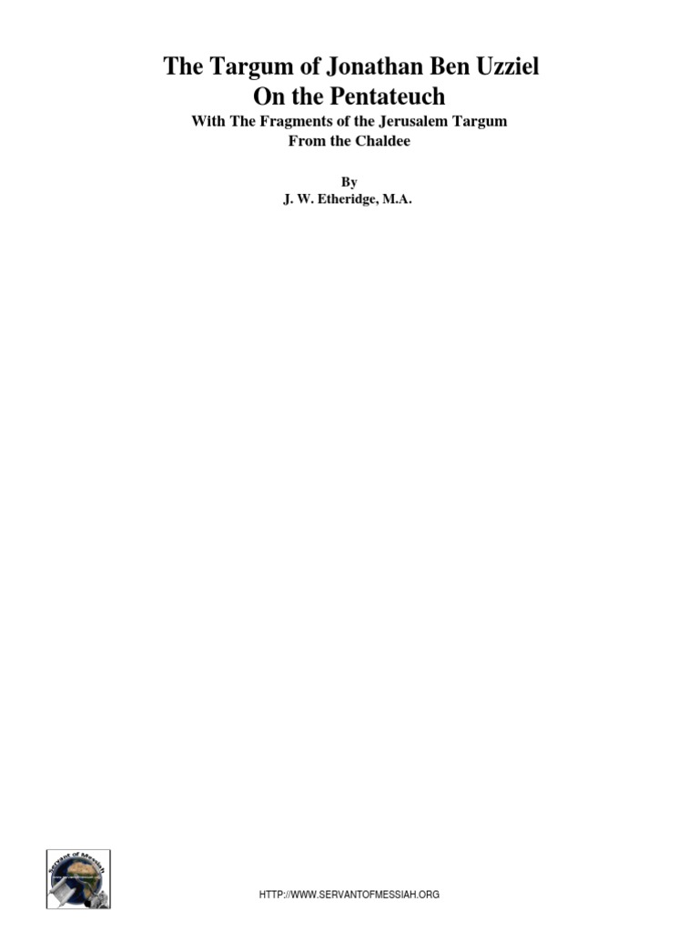 The Targum of Jonathan Ben Uzziel On The Pentateuch | PDF | Social ...