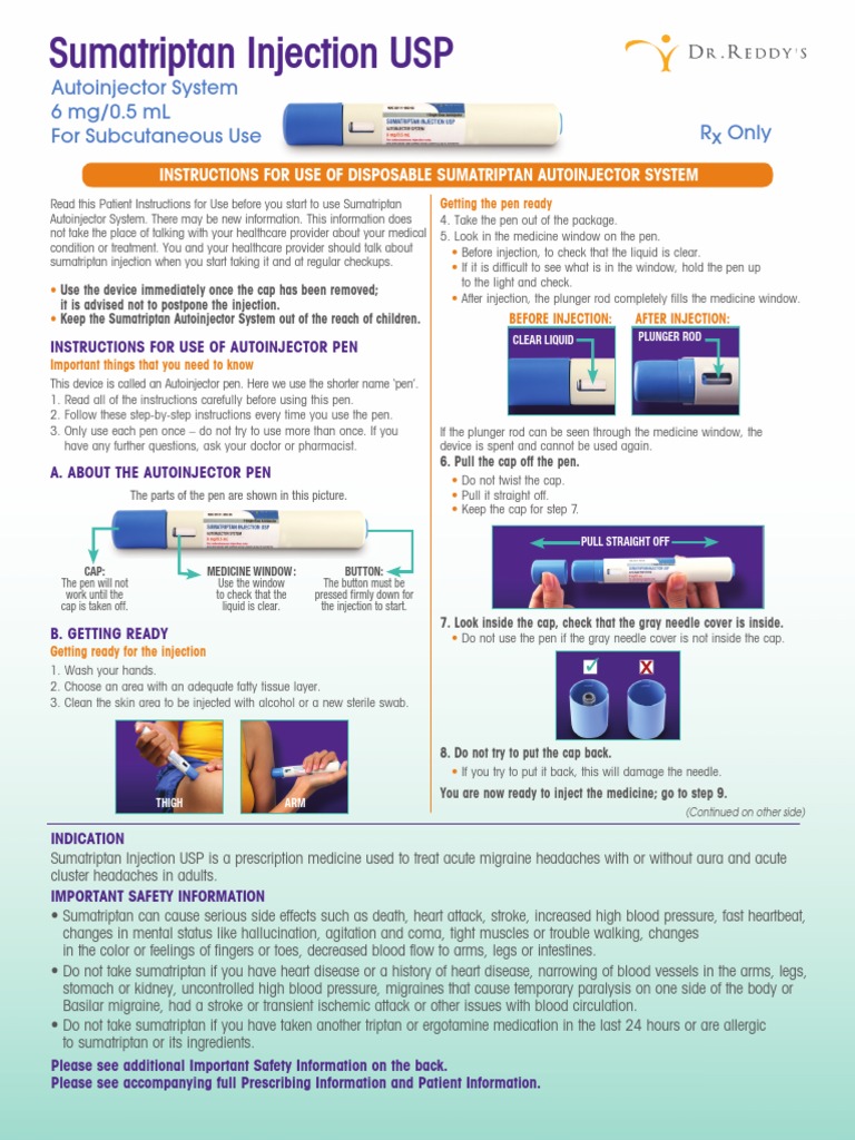 Instructions For Use of Disposable Sumatriptan Autoinjector System ...