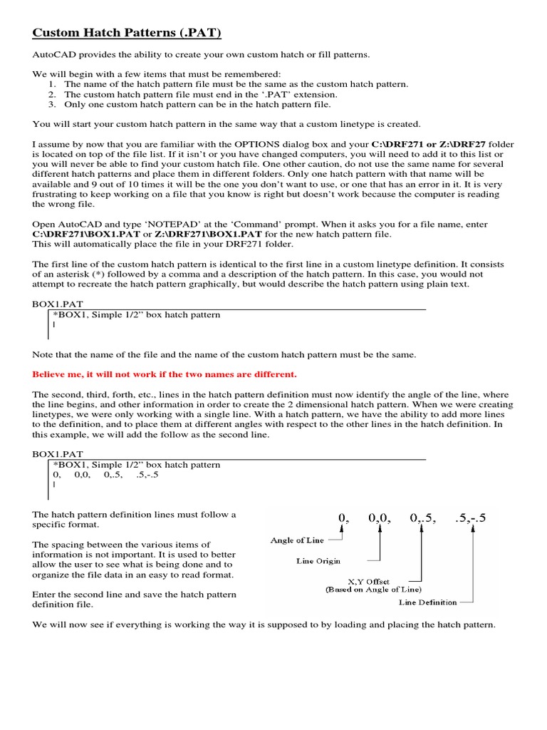 Custom Hatch Patterns (.PAT) : C:/DRF271/BOX1.PAT or Z:/DRF271/BOX1.PAT ...