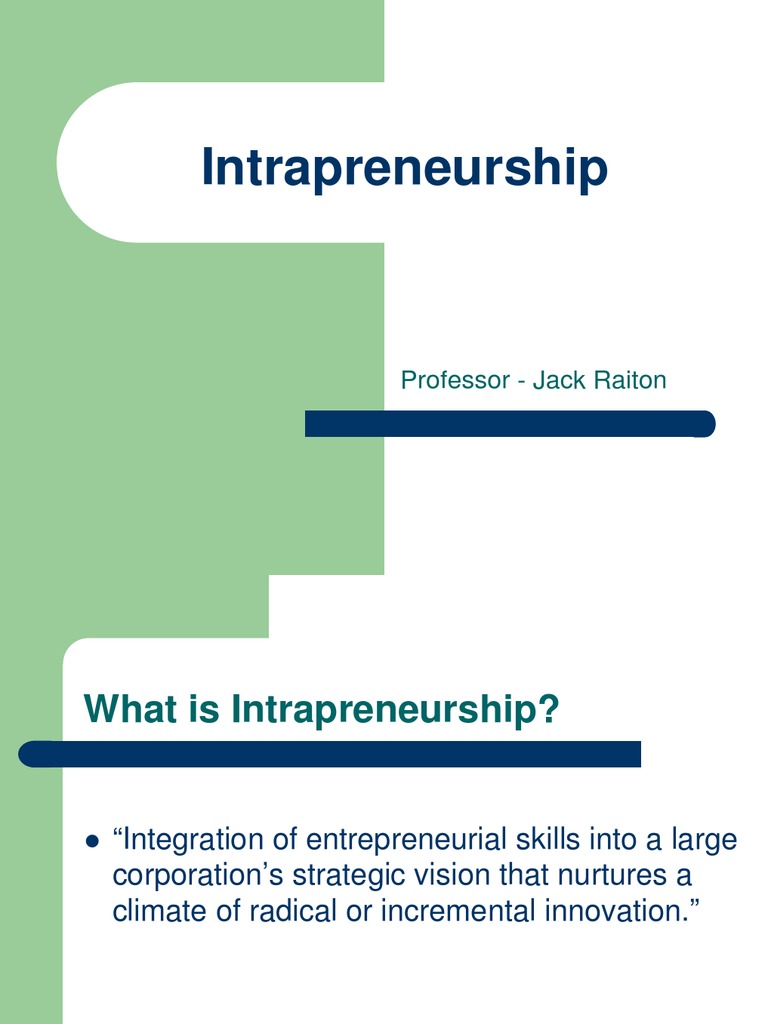 Intrapreneurship | PDF | Venture Capital | Corporate Finance