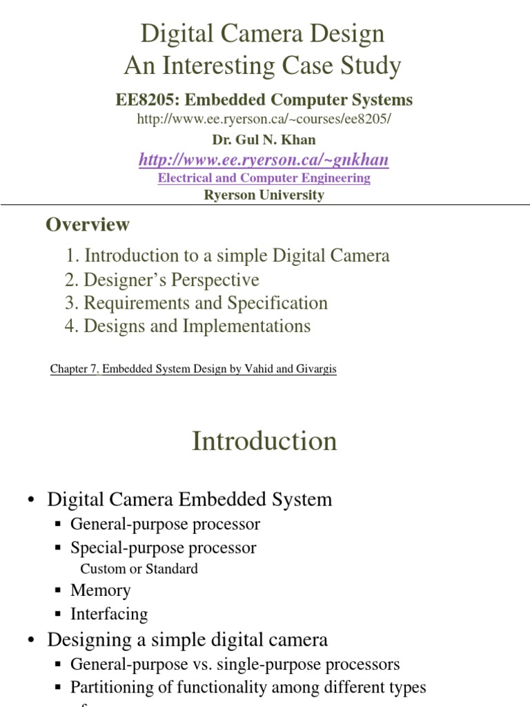 Digital Camera Casestudy | PDF | Digital Image | Embedded System