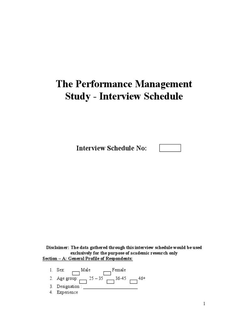 Interview Schedule 125 | PDF