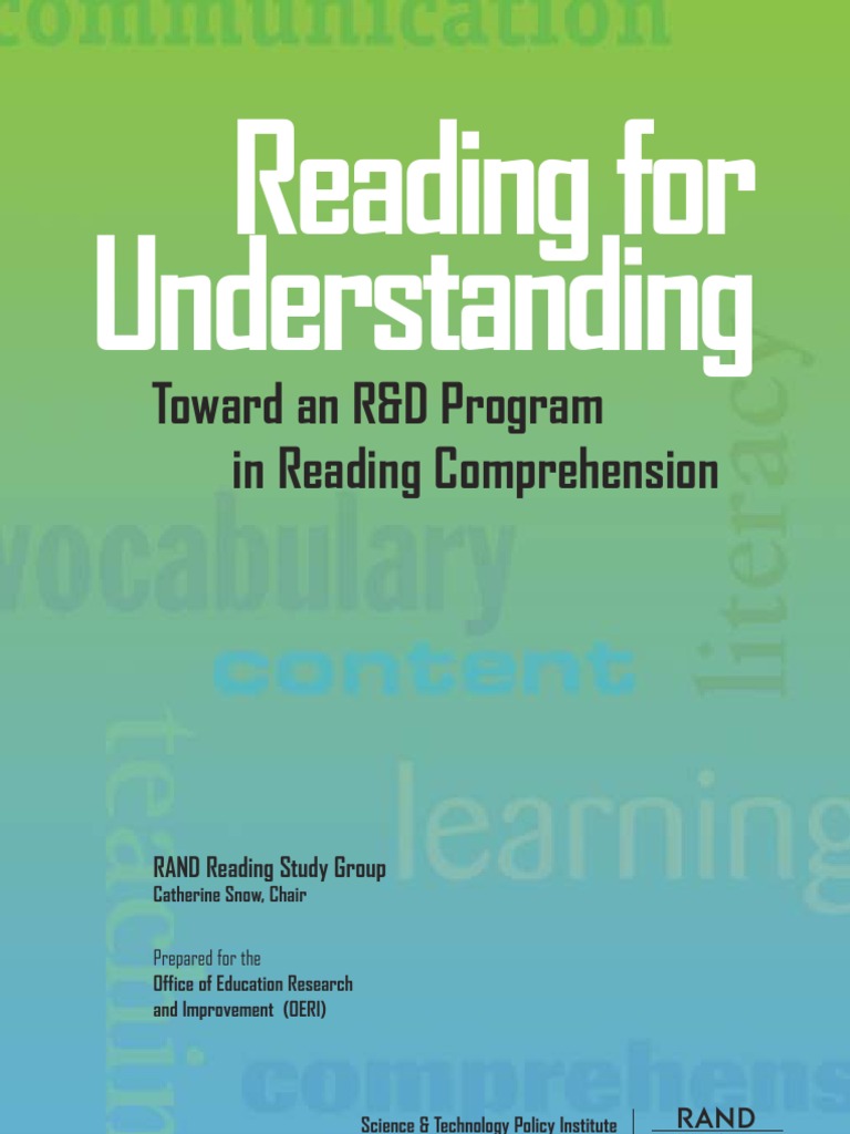 Reading For Understanding | Reading Comprehension | Reading (Process)