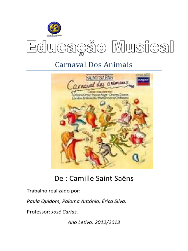 Paula Carnaval Dos Animais | PDF | Camille Saint Saëns | O Carnaval dos ...