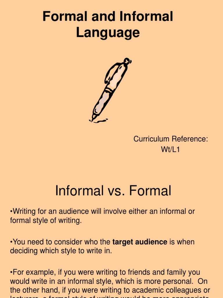 Understanding Formal and Informal Language | PDF | Slang | English Language
