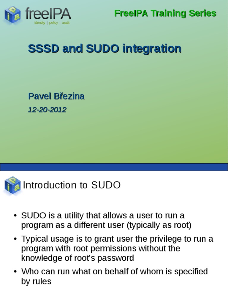 Freeipa30 SSSD SUDO Integration | PDF | Sudo | Superuser